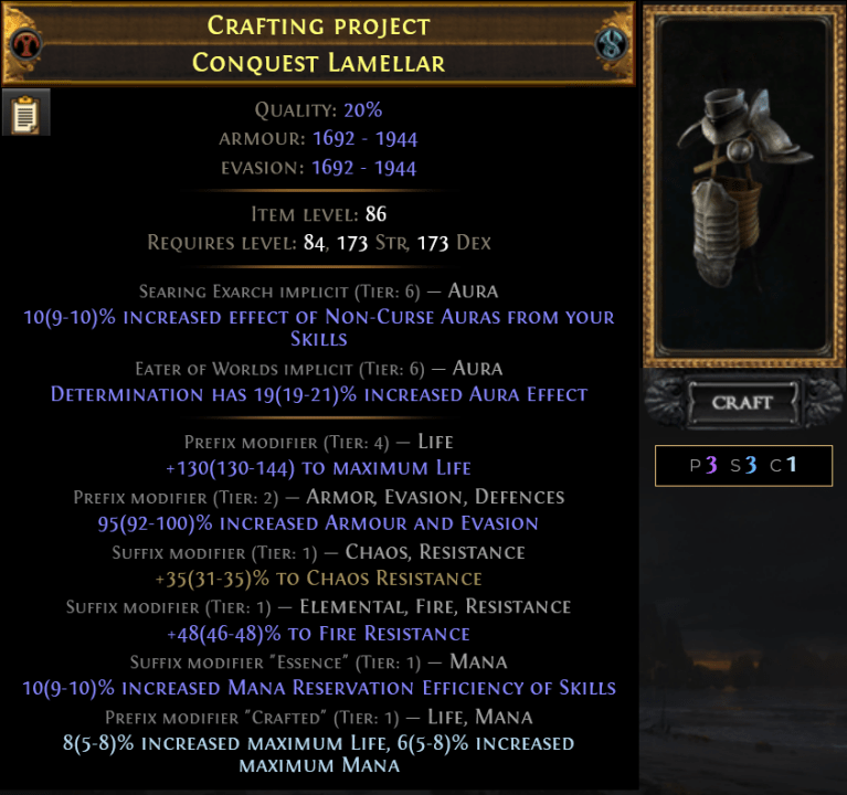 Crafting (PoE 1) – Body Armours – HeavyHeals' Guides